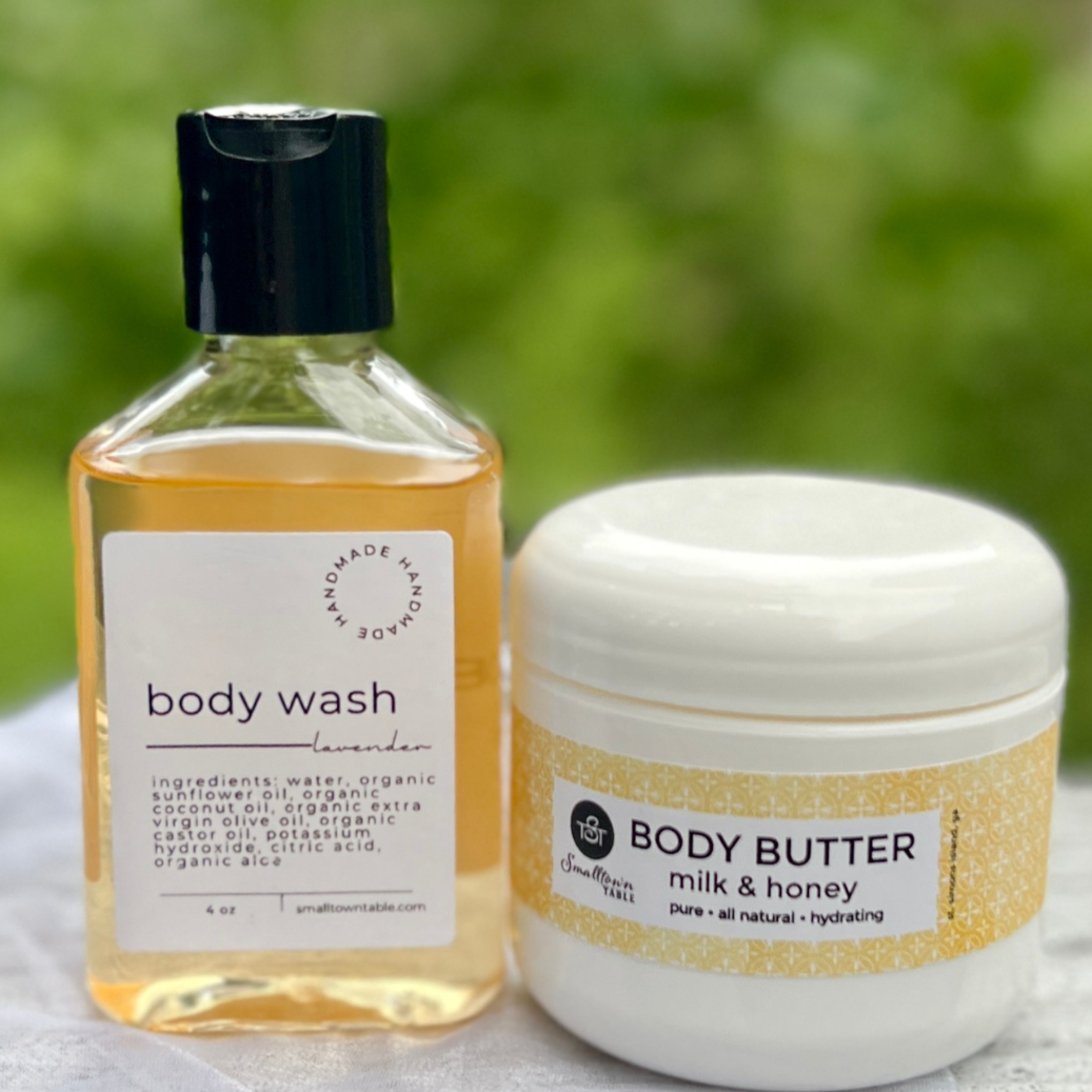 Organic Body Wash & Body Butter - Hydrating Moisturizer for All Skin ...